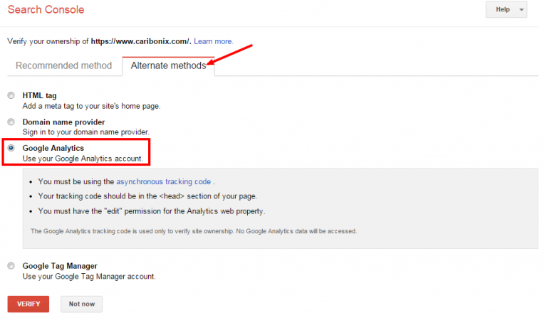 Verifying your site with Google Search Console | Caribonix Help Verifying your site with Google Search Console | Caribonix Help